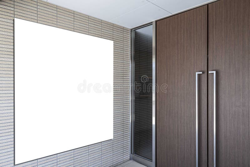 Blank signage on the wal stock photo. Image of modern - 194174424