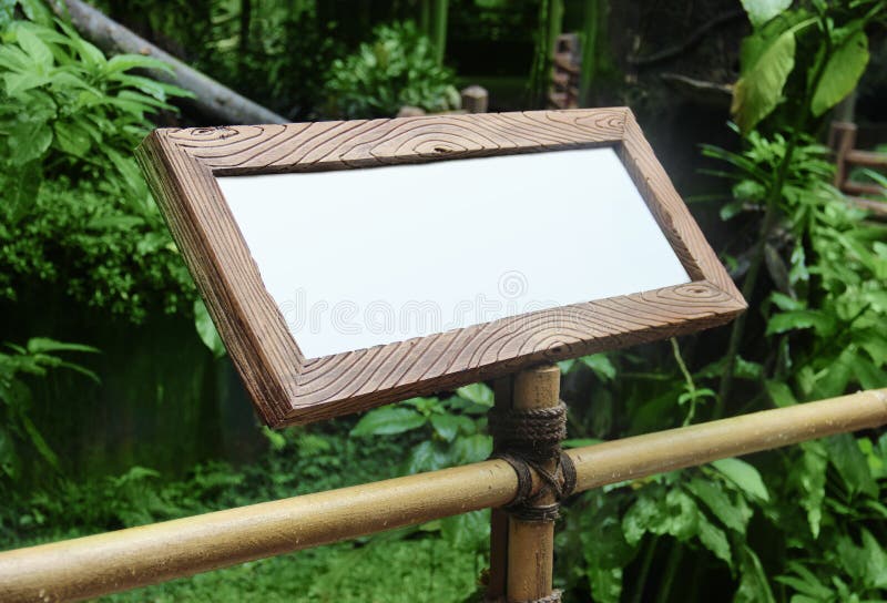 Blank Signboard in a Forest Stock Photo - Image of hiking, plank: 35483288