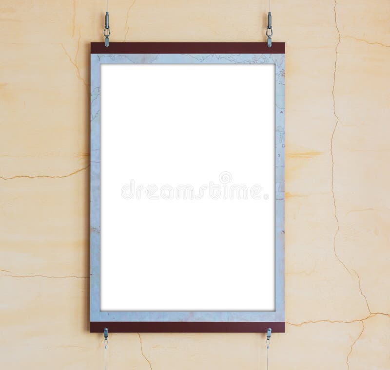 Blank Signboard Template for Text on the Wall. Stock Photo - Image of ...