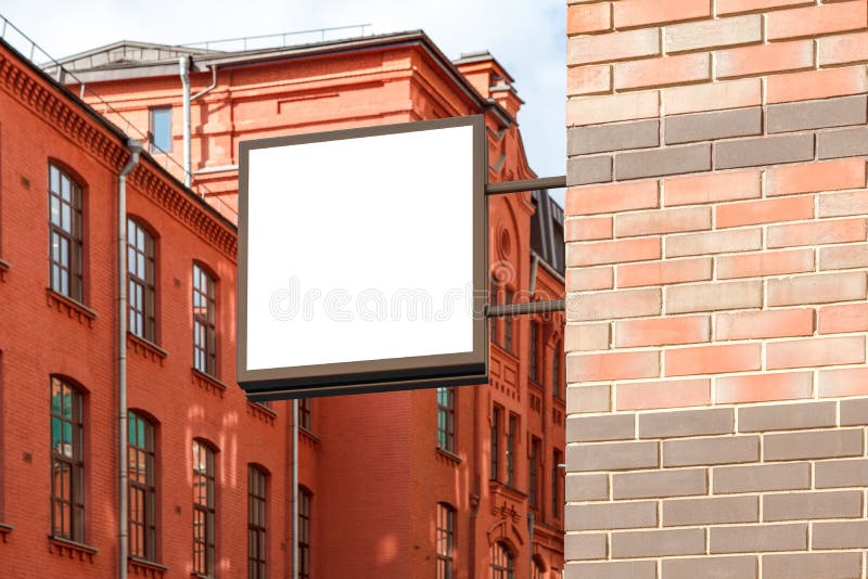 Blank Signboard on the Wall Stock Image - Image of business, building ...