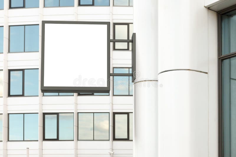 Blank Signboard on the Wall Stock Image - Image of restaurant, modern ...
