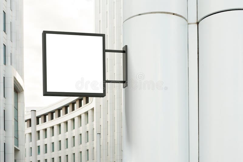 Blank Signboard on the Wall Stock Image - Image of mock, frame: 187015205