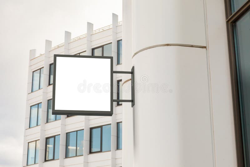 Blank Signboard on the Wall Stock Image - Image of panel, contemporary ...