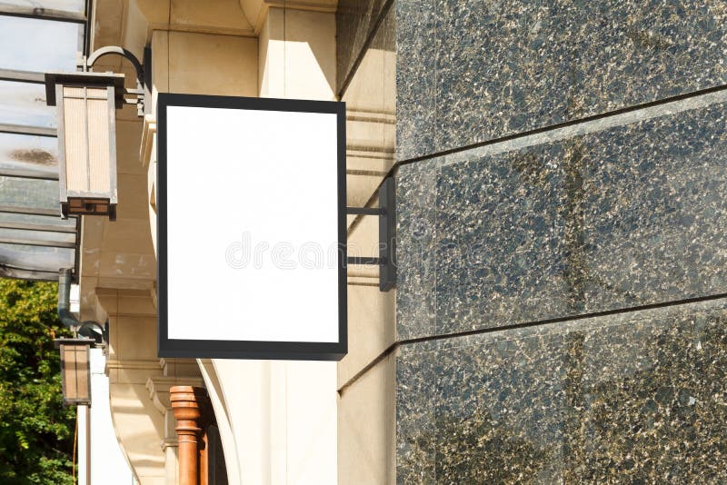 Blank Signboard on the Wall Stock Image - Image of isolated, company ...