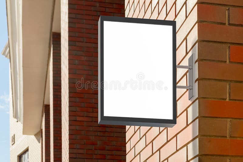 Blank Signboard on the Wall Stock Photo - Image of advertising ...