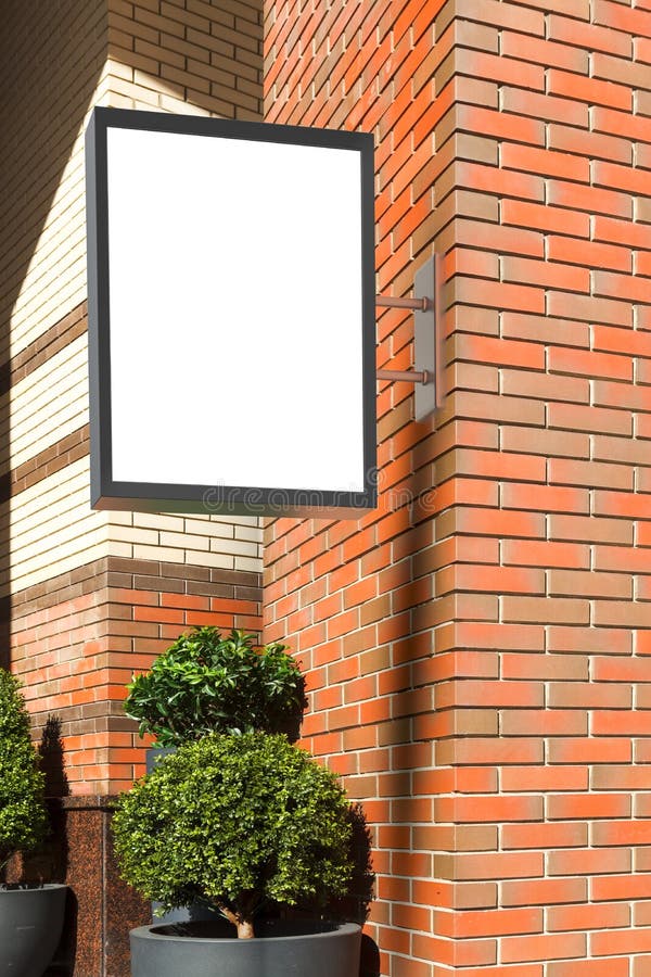Blank Signboard on the Wall Stock Photo - Image of shop, billboard ...