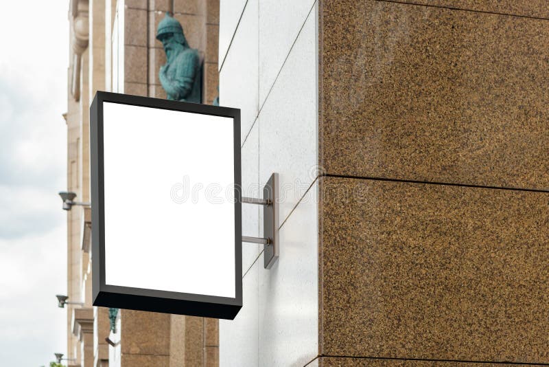 Blank Signboard on the Wall Stock Image - Image of modern, signboard ...