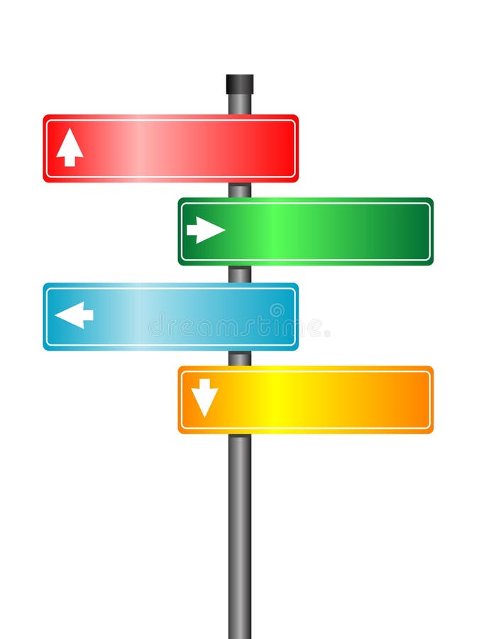 Direction road signs stock vector. Illustration of destination - 20127861