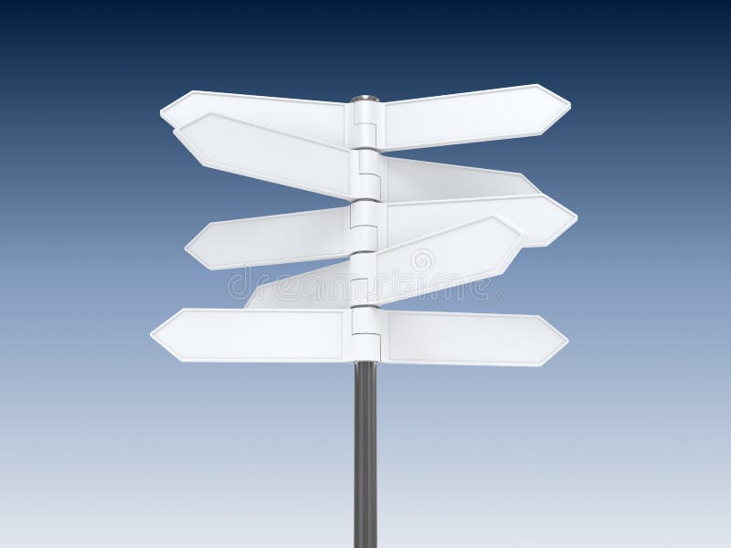 Street Signpost Multiple Blank Stock Illustration - Illustration of ...