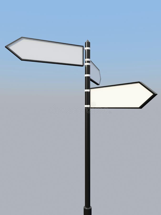 Street Signpost Multiple Blank Stock Illustration - Illustration of ...