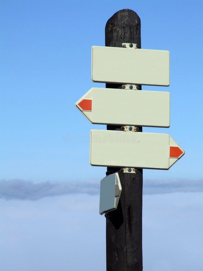 Blank two way signpost stock photo. Image of advertise - 1478582