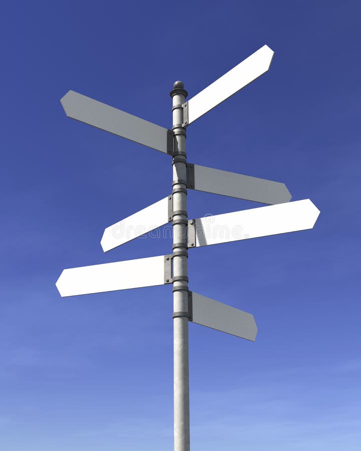 Street Signpost Multiple Blank Stock Illustration - Illustration of ...