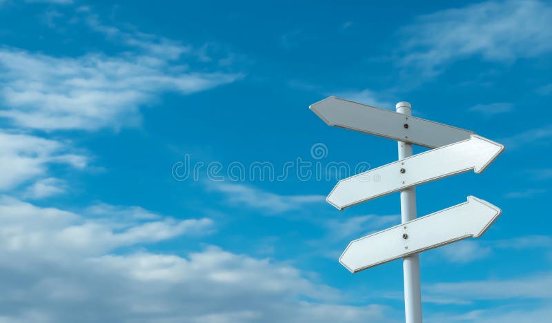Direction, Decision, Path in Beautiful Sky Stock Illustration ...
