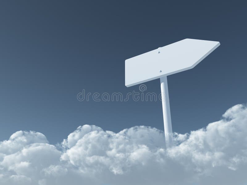 Direction sign in the sky stock illustration. Illustration of sign ...