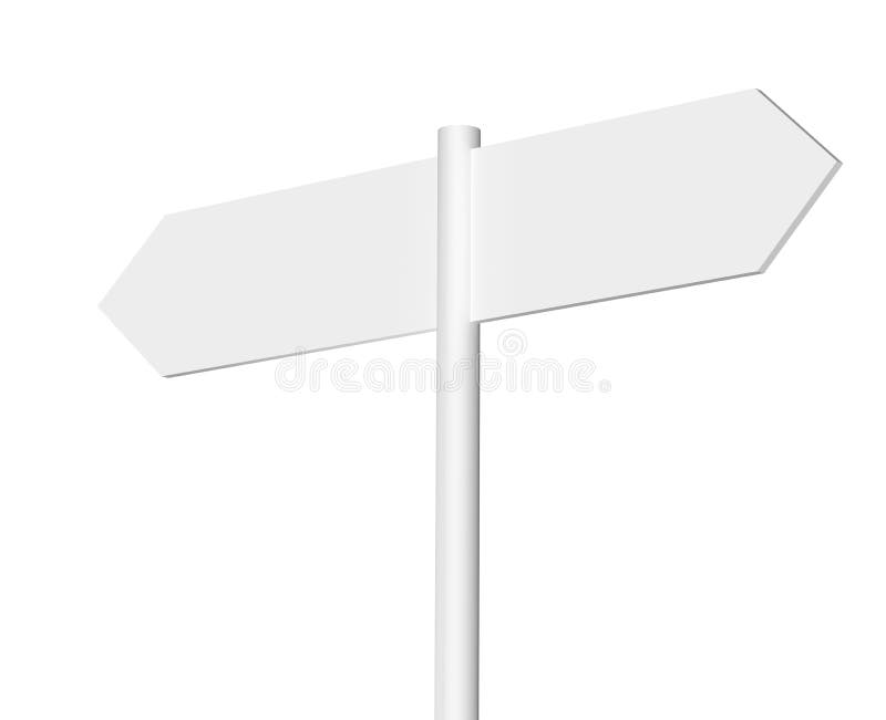 Blank Signpost Isolated on a White Background Stock Illustration ...