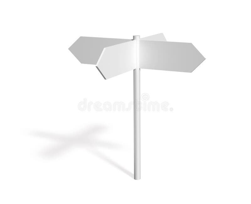 Blank Signpost Isolated on a White Background Stock Illustration ...