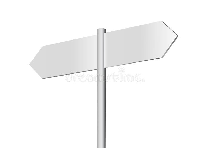 Blank Signpost Isolated on a White Background Stock Illustration ...