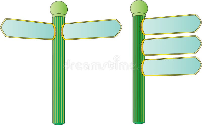 Two Way Blank Signpost Stock Illustrations – 559 Two Way Blank Signpost ...