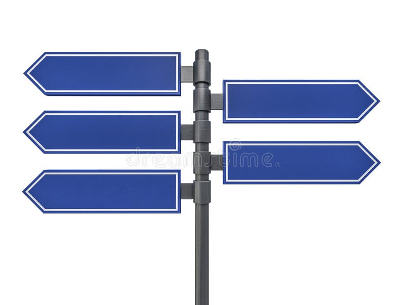 Blank Signs Pointing in Opposite Directions. 3D Stock Illustration ...