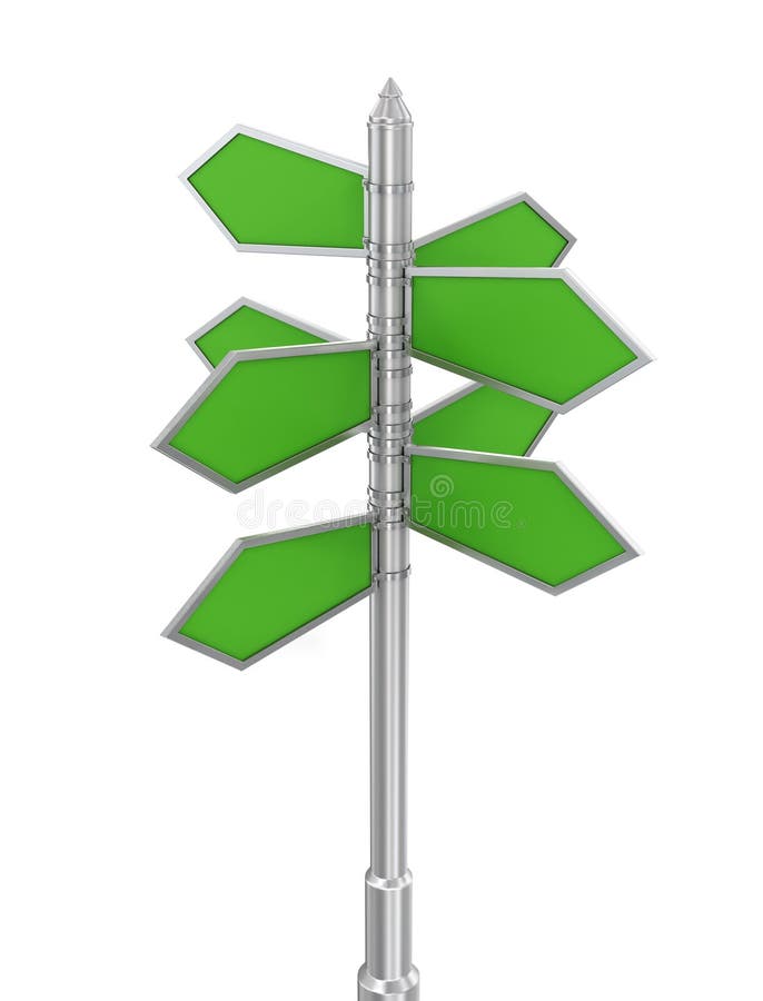 Blank Road Sign Arrow Pointing Opposite Direction Stock Illustration ...