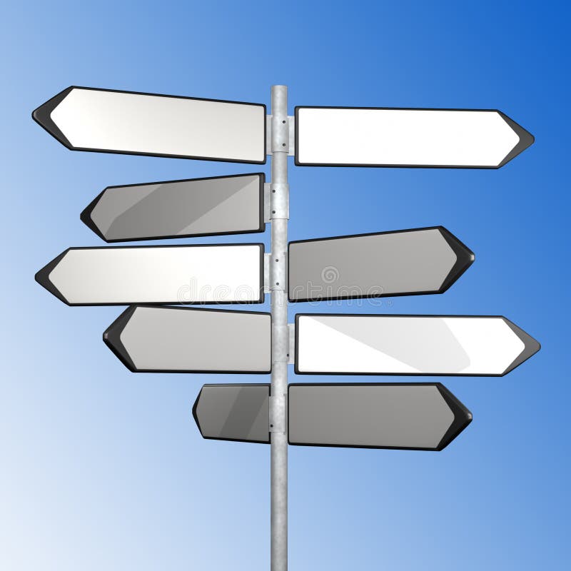 Blank Directional Signs Post Stock Photo - Image of concepts, post ...