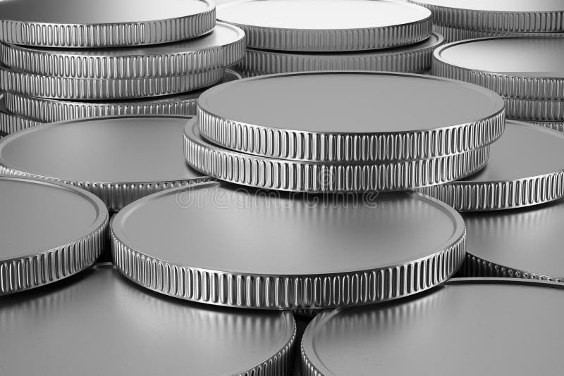 Blank Silver Coins. 3d Render Stock Illustration - Illustration of ...