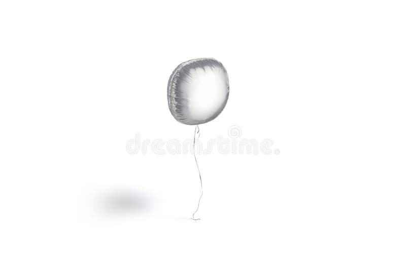 Blank Silver Foil Balloon Square Corners Mockup, Side View Stock ...
