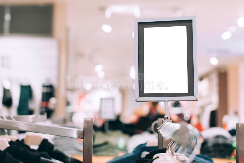 Blank Silver Frame Sign Clothing Store Blurred Background Stock Photos ...