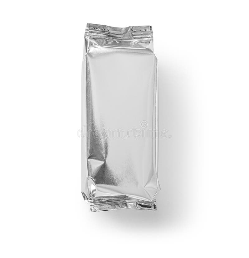 Blank Silver Product Packaging On White Stock Image - Image of ...