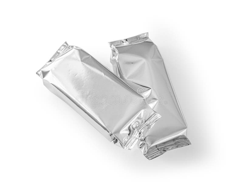 Blank Silver Product Packaging On White Stock Image - Image of ...