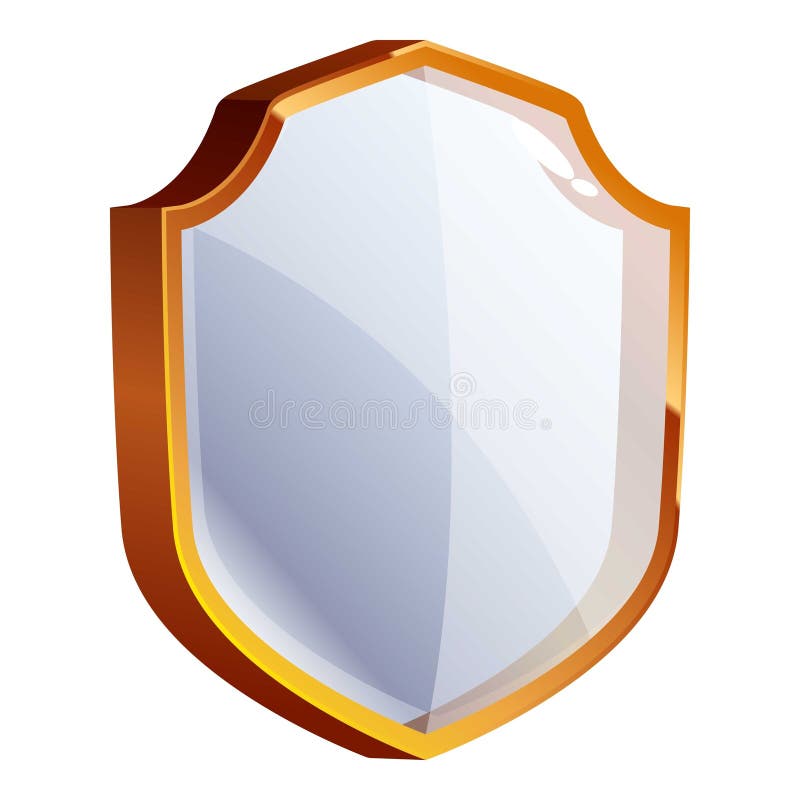Blank Silver Shield with Golden Frame Protecting from Danger Stock ...