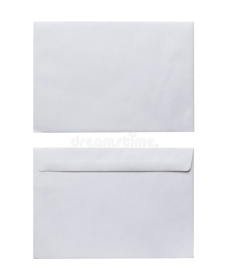 Blank of Simple White Paper Envelope on Both Sides Stock Image - Image ...