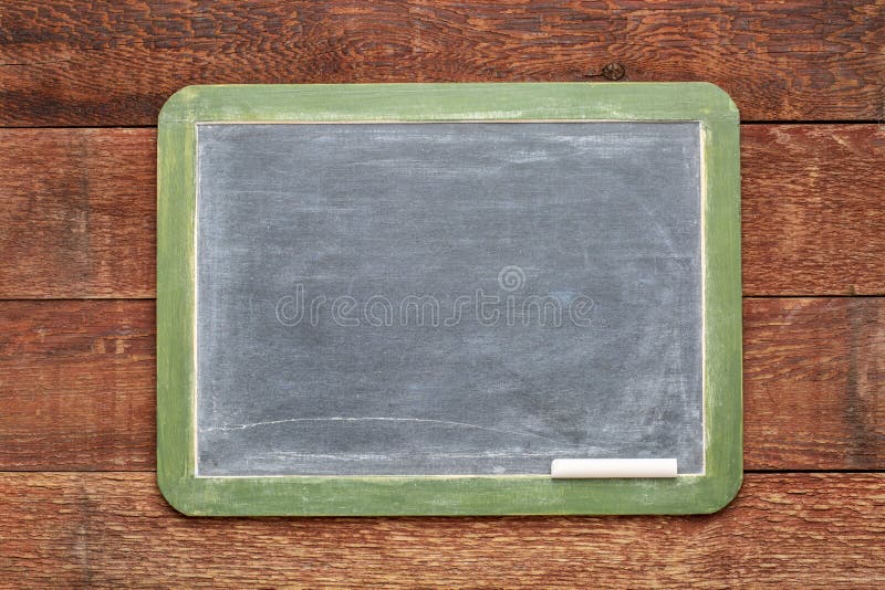 Blank Slate Blackboard Against Rustic Wood Stock Photo - Image of ...