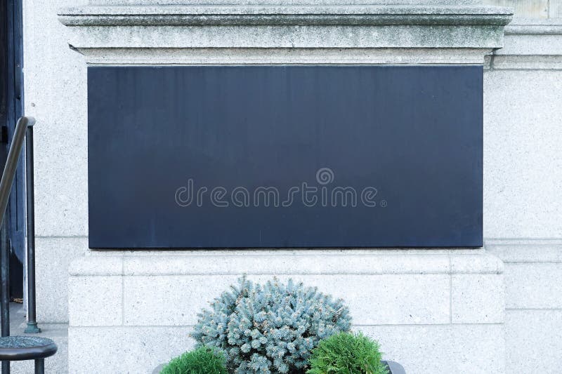 Blank Slate Name Plate on the Side Facade of a Stone Building Stock ...