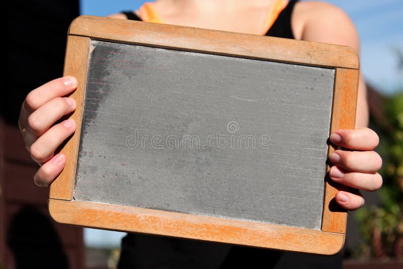 Blank slate stock photo. Image of female, vintage, girl - 106641218