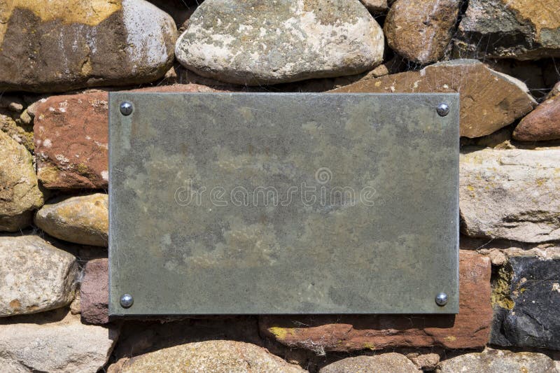 Blank Slate Sign on Stone Wall Stock Image - Image of stone, grey: 58572927