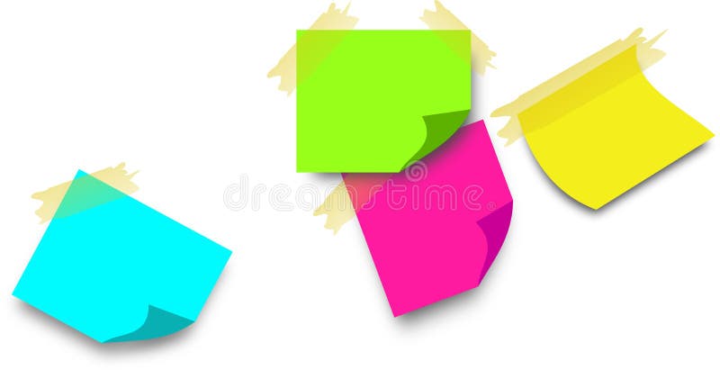 Blank small colored papers stock illustration. Illustration of element ...