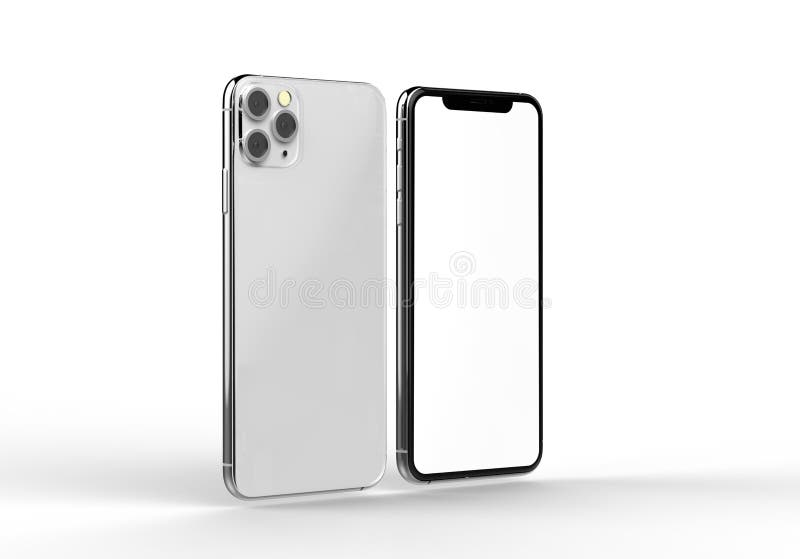 Blank Smart Phone Front Back for Branding. 3d Rendering Illustration ...