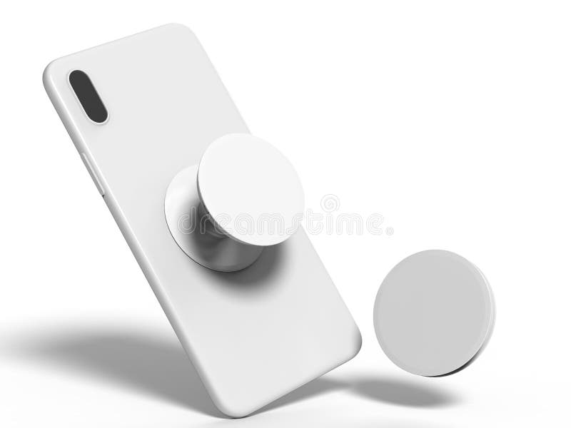 Blank White Opened and Closed Phone Pop Socket Mock Up, Stock ...