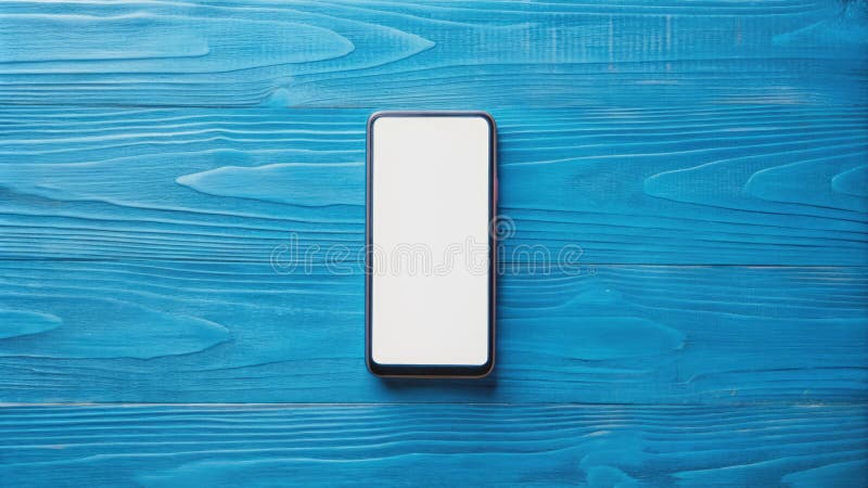 Blank Smartphone Display Awaits Your Creative Vision on a Modern Blue ...