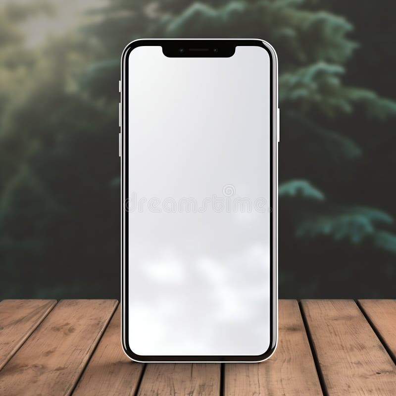 Blank Smartphone Screen on Plain Background. Generative Ai Stock ...