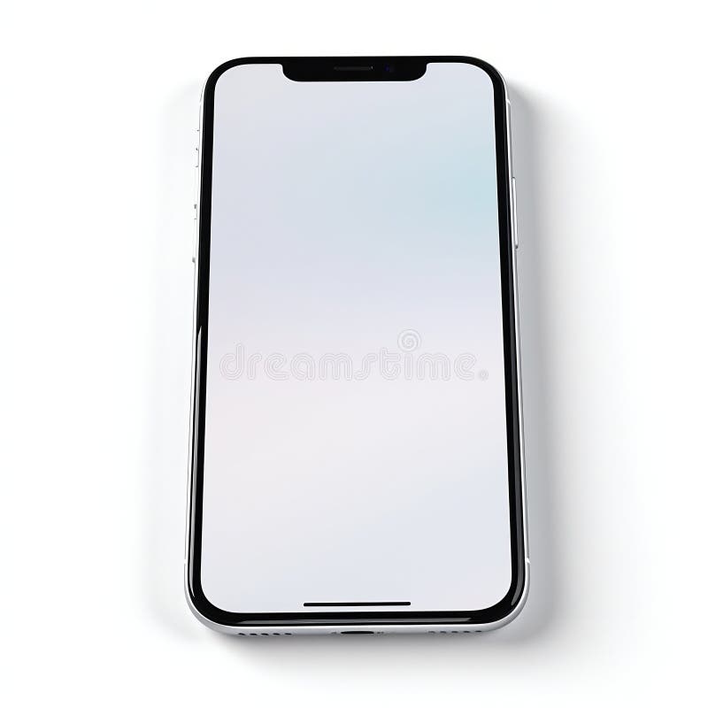 Blank Smartphone Screen on White Background. Generative Ai Stock ...