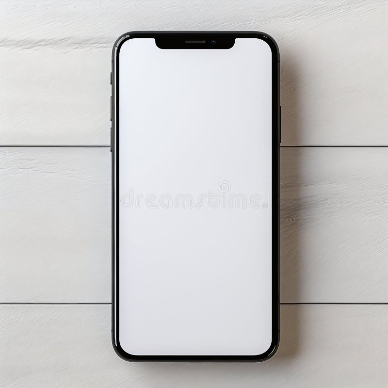 Blank Smartphone Screen on White Background. Generative Ai Stock ...