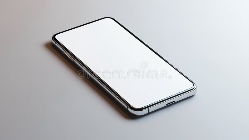 Blank Smartphone with Silver Edges Lying Flat Stock Illustration ...