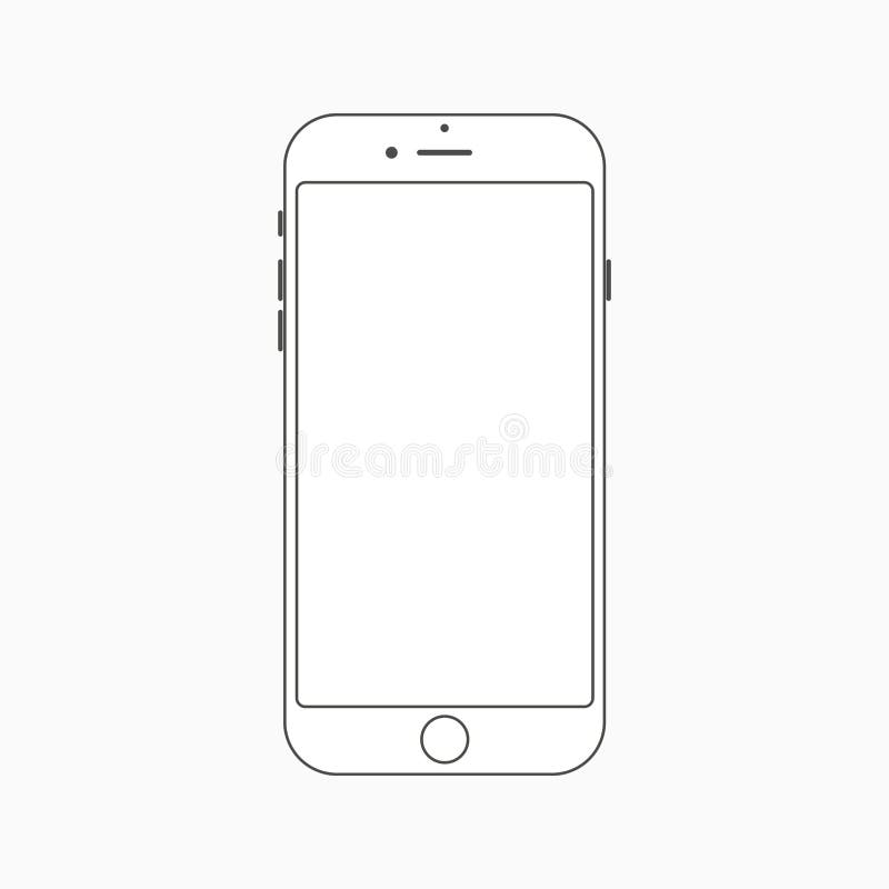 Blank Smartphone Template Flat Vector Stock Vector - Illustration of ...