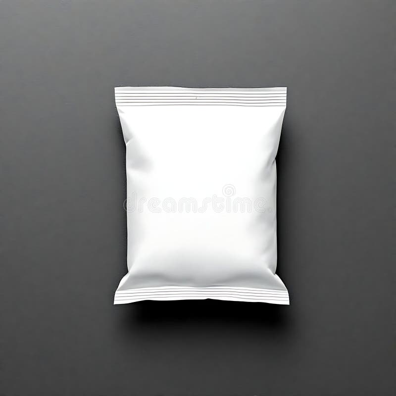 Blank Snack Package, Perfectly Centered on a Dark Gray Surface Stock ...