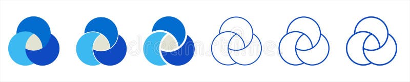 Blank Solid and Wire Frame Circle Overlap Chart Stock Vector ...