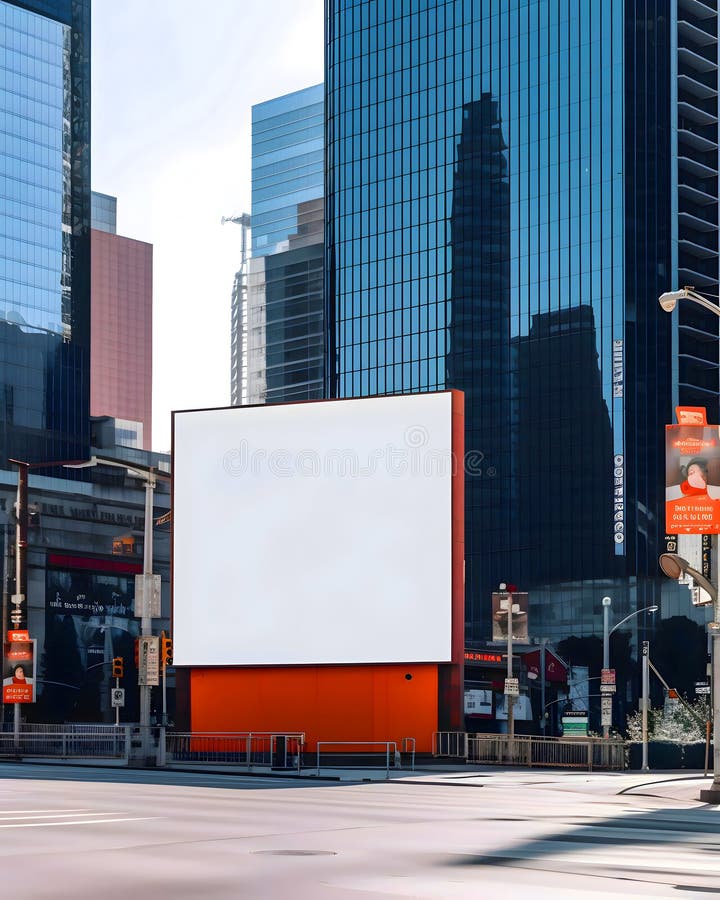 Blank Space Billboard in a Modern City Night - Template Design Theme ...