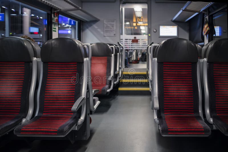 Blank Space of Red Chair Back, Inside Compartment Stock Image - Image ...