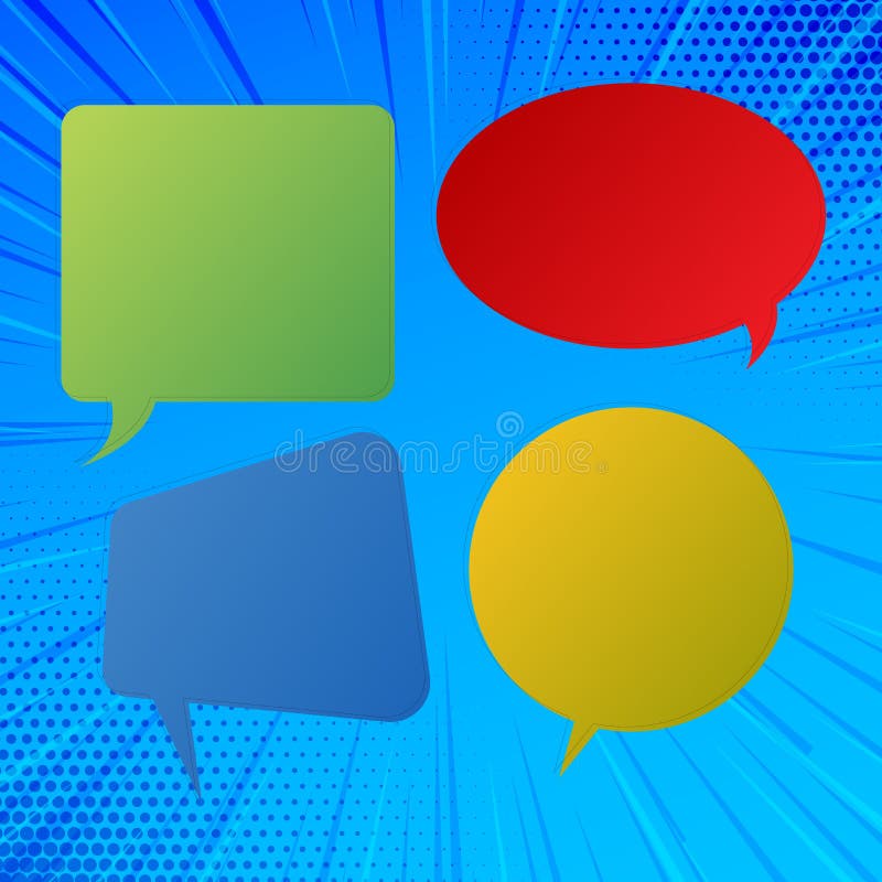 Blank Space Speech Bubble in Different Shapes and Solid Colors. Various ...